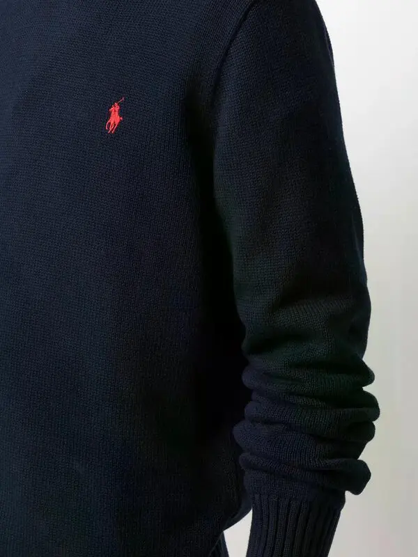Polo Ralph Lauren Embroidered Logo Knitted Jumper - Blue