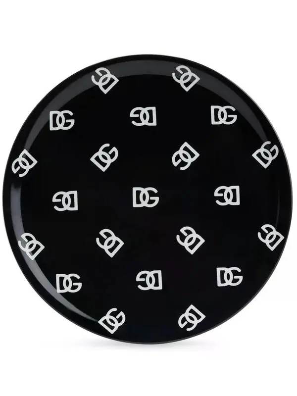 Dolce & Gabbana Logo-print Pizza Plate - Black