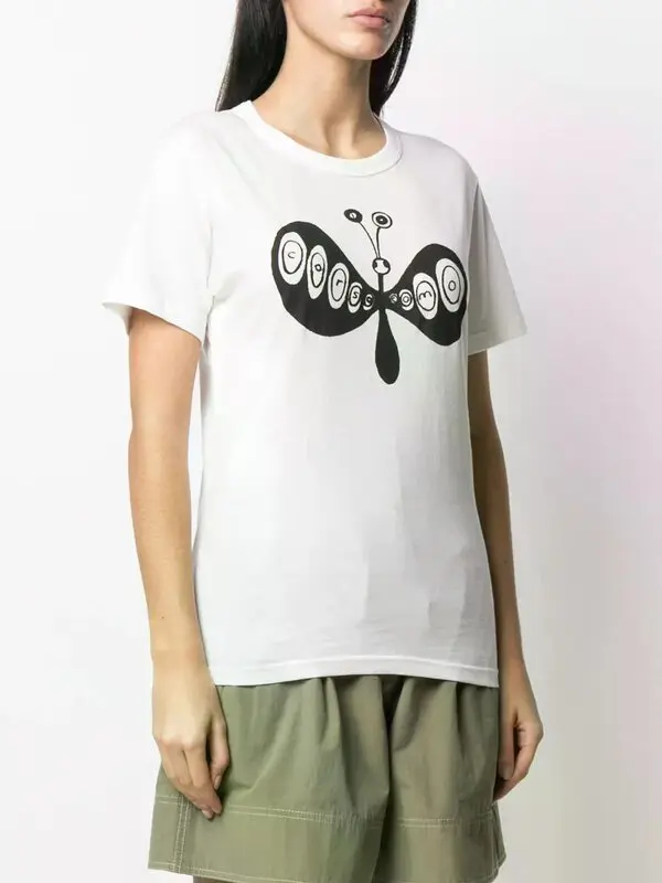 10 CORSO COMO Butterfly-print Short-sleeved T-shirt - Neutrals