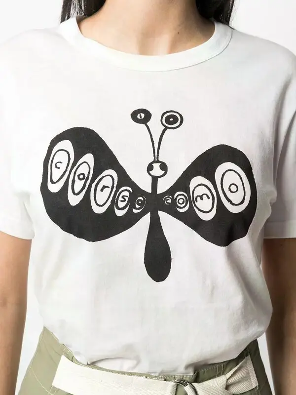 10 CORSO COMO Butterfly-print Short-sleeved T-shirt - Neutrals
