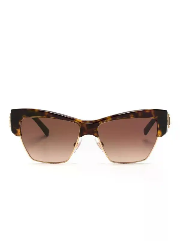 Dolce & Gabbana Logo-plaque Cat-eye Sunglasses - Brown