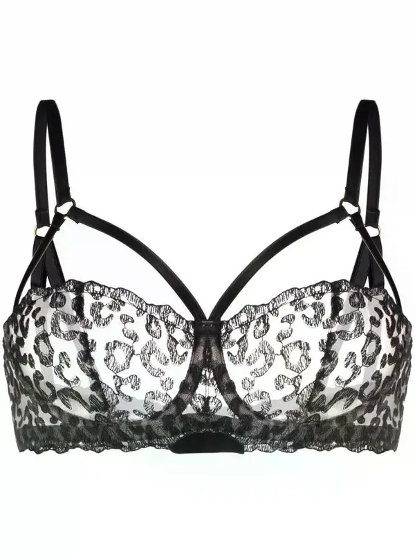 FLEUR OF ENGLAND Kittie Caged-strap Balcony Bra - Black