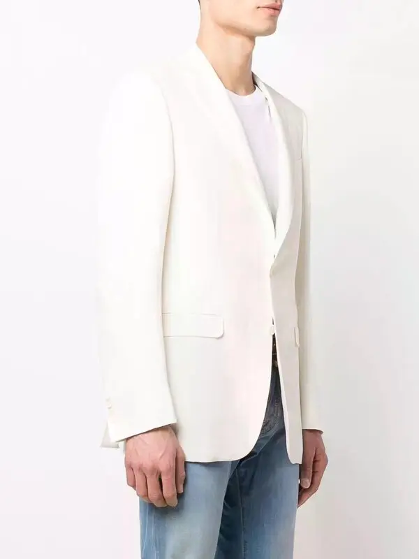 Canali Single-breasted Linen-silk Blazer - White