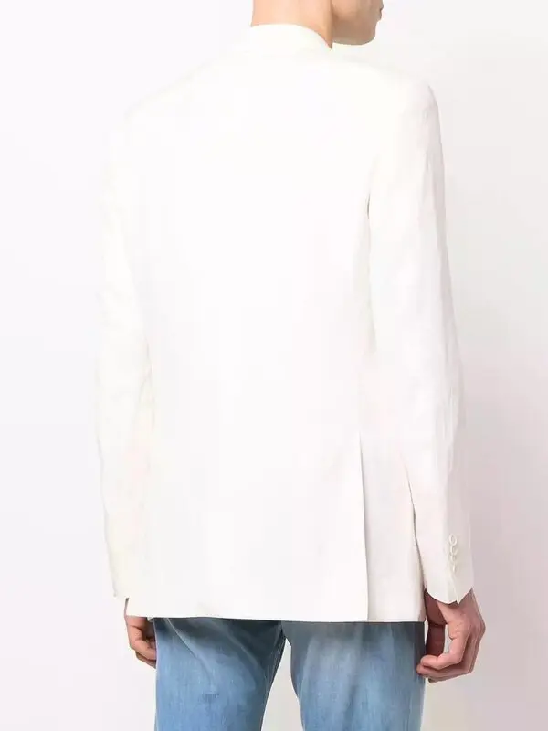 Canali Single-breasted Linen-silk Blazer - White