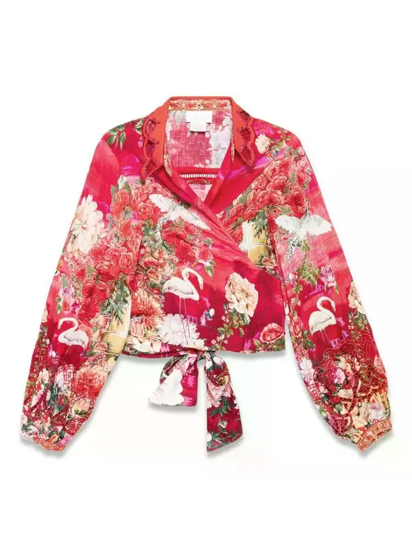 Camilla Cropped Wrap Shirt