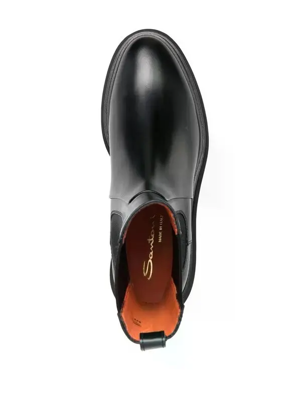 Santoni Elasticated Side-panel Chelsea Boots - Black