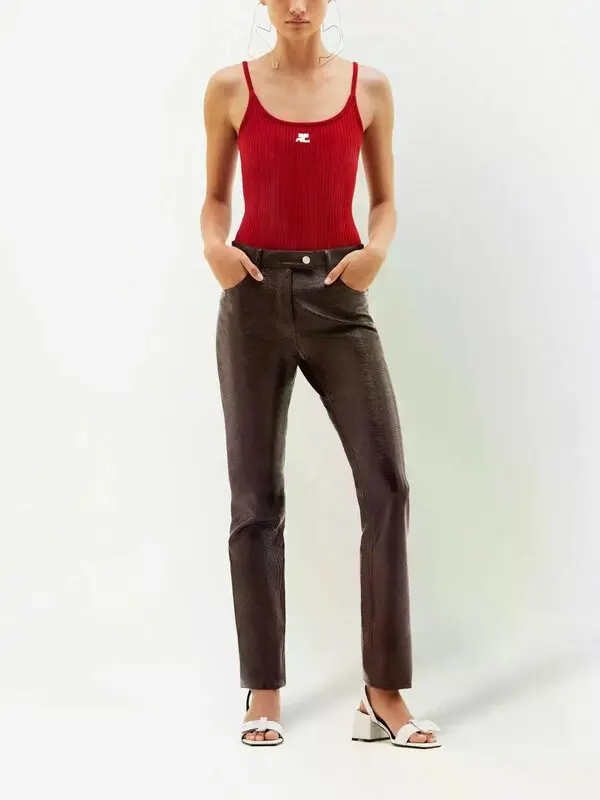 COURREGES Reedition Ribbed Tank Top - Red