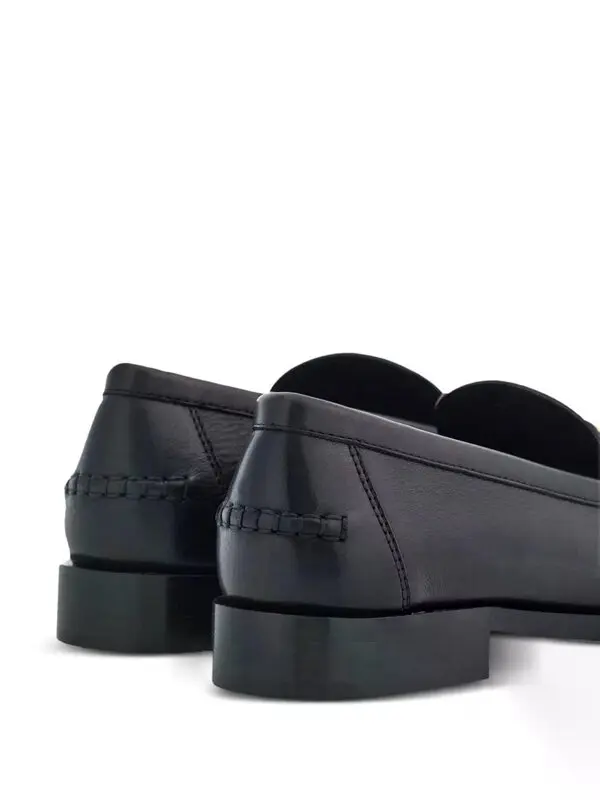 FERRAGAMO Logo-plaque Calf Leather Loafers