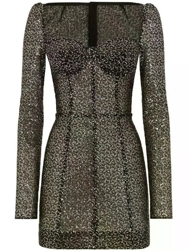 Dolce & Gabbana Sequin-embellished Bustier Mini Dress
