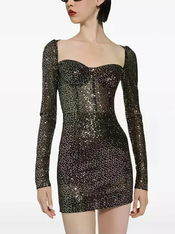 Dolce & Gabbana Sequin-embellished Bustier Mini Dress
