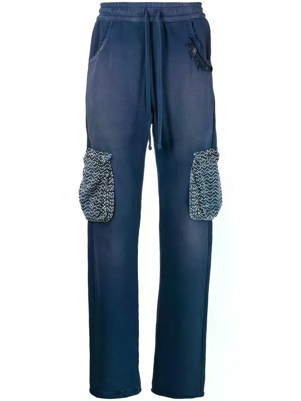 Alchemist Distressed-finish Sweatpants - Blue