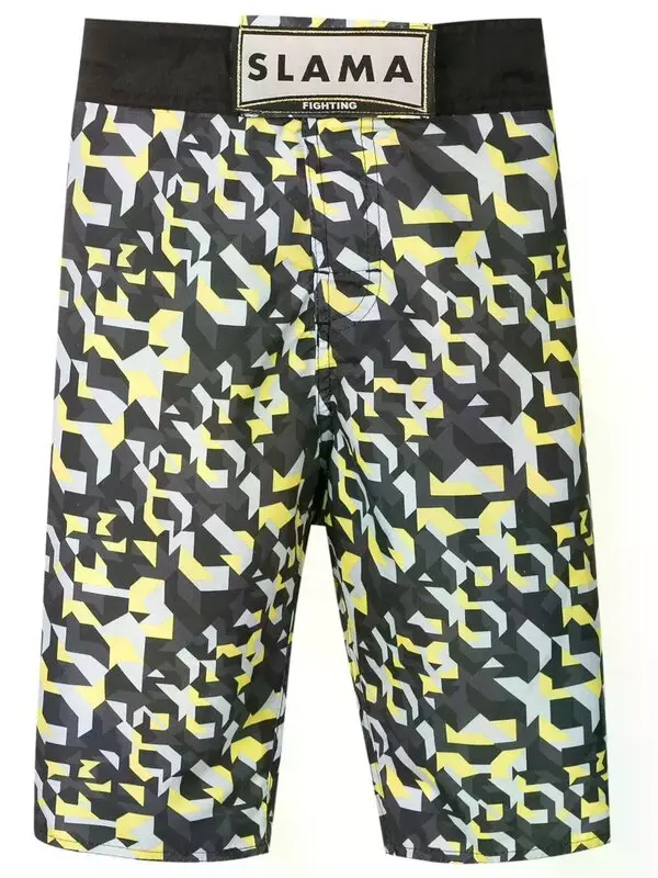AMIR SLAMA Geometric-print Bermuda Shorts - Multicolour