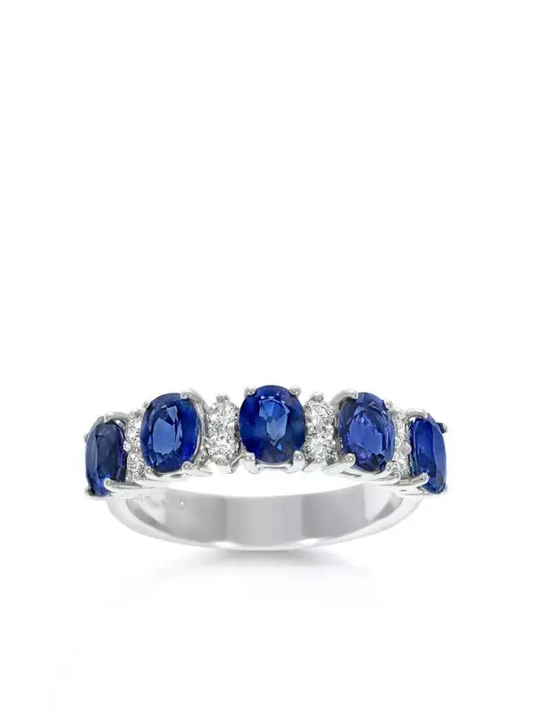 LEO PIZZO 18k White Gold Diamond And Sapphire Eternity Ring - Silver