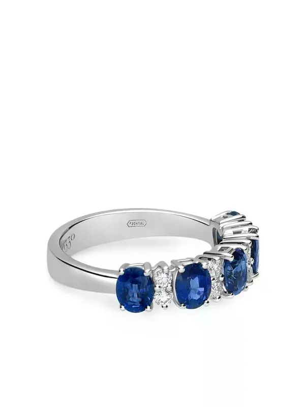 LEO PIZZO 18k White Gold Diamond And Sapphire Eternity Ring