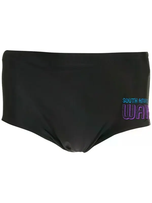 AMIR SLAMA Embroidered Swimming Trunks - Black