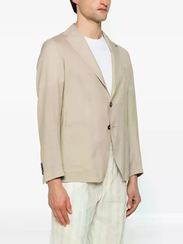 Tagliatore Single-breasted Patch-pocket Jacket - Neutrals