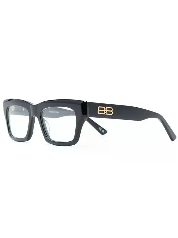 Balenciaga Logo-plaque Square-frame Glasses