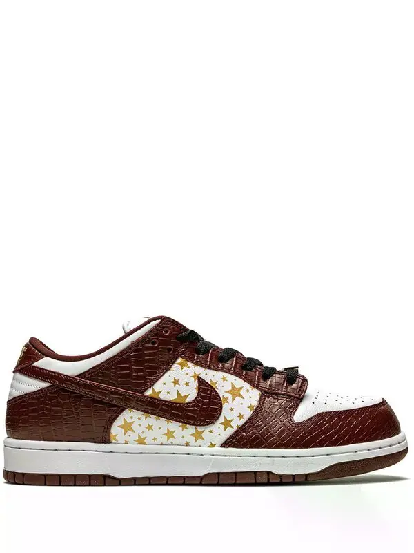 Nike X Supreme Sb Dunk Low Stars Barkroot Sneakers - Brown