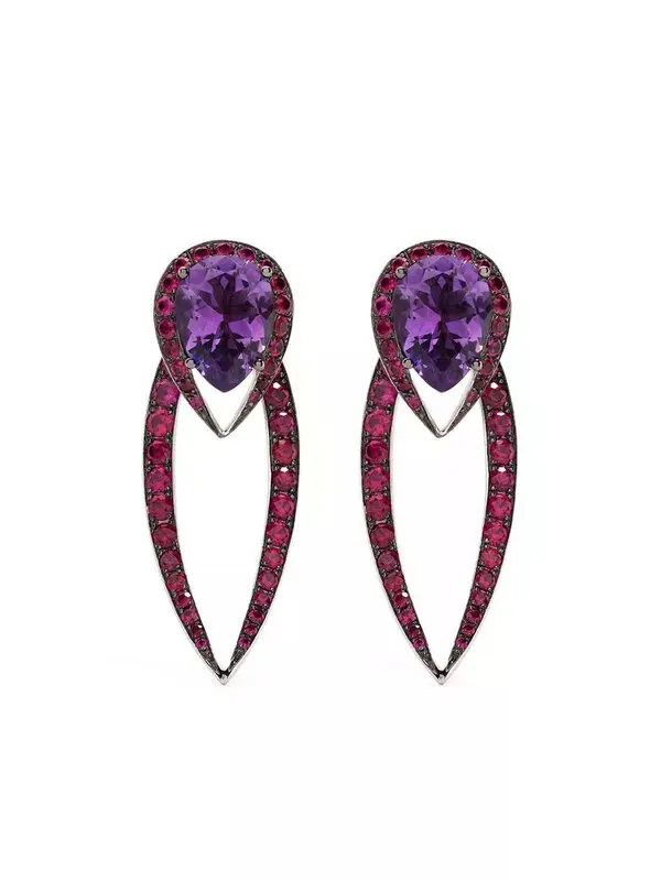 SHAUN LEANE 18kt White Gold Aurora Earrings - Silver