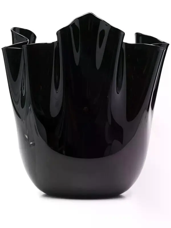 VENINI Vaso-fazz Glass Vase - Black