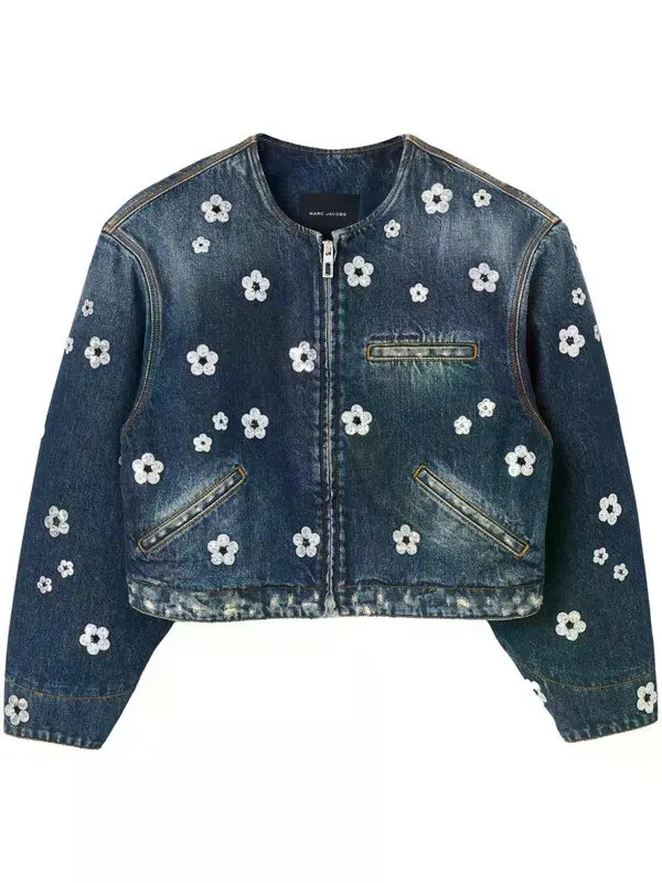 Marc Jacobs Sequin Daisy Cropped Jacket