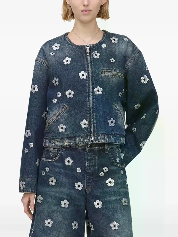 Marc Jacobs Sequin Daisy Cropped Jacket