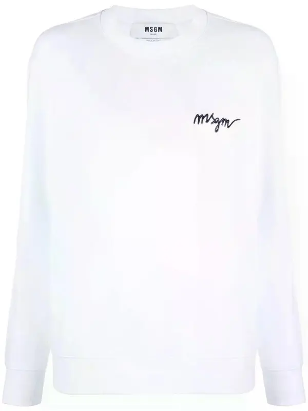 MSGM Embroidered Logo Sweatshirt - White