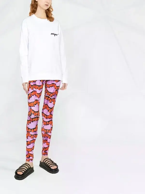MSGM Embroidered Logo Sweatshirt - White
