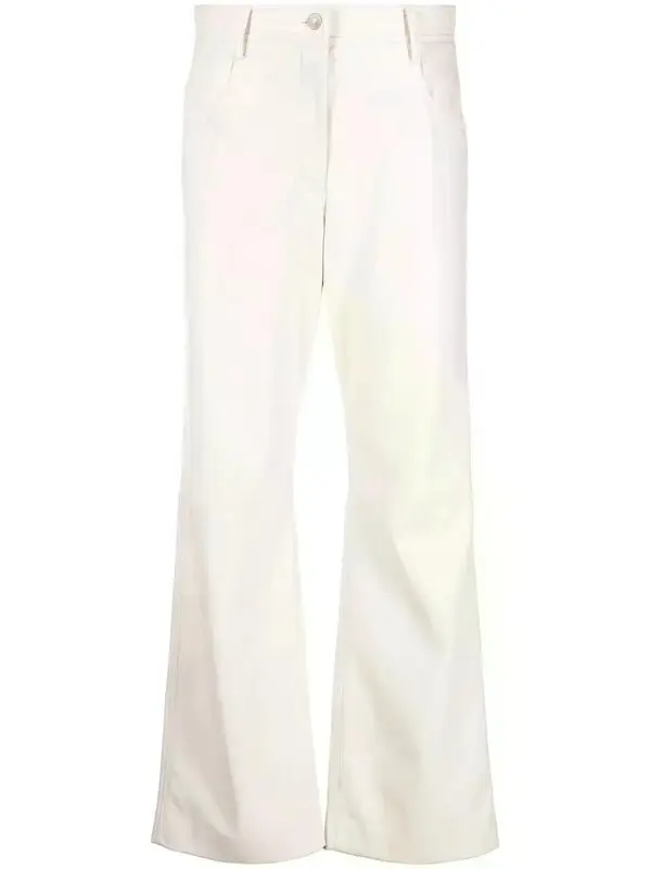 MSGM High-waisted Faux-leather Trousers