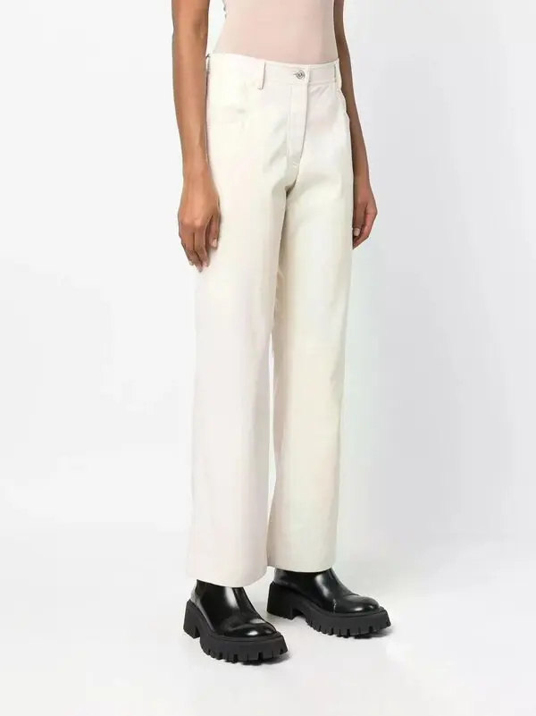 MSGM High-waisted Faux-leather Trousers