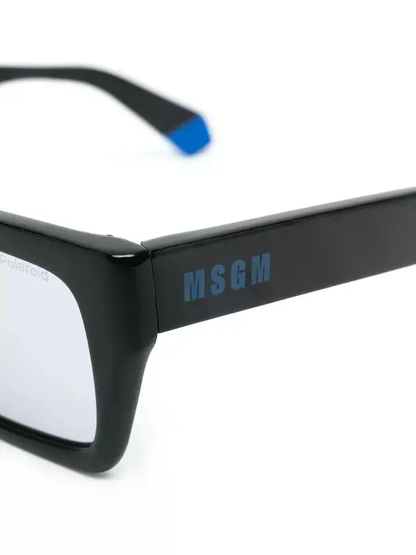 MSGM Square-frame Sunglasses With Logo Detail - Black