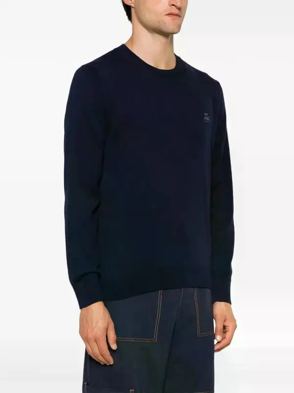 Etro Pegaso-motif Sweater - Blue