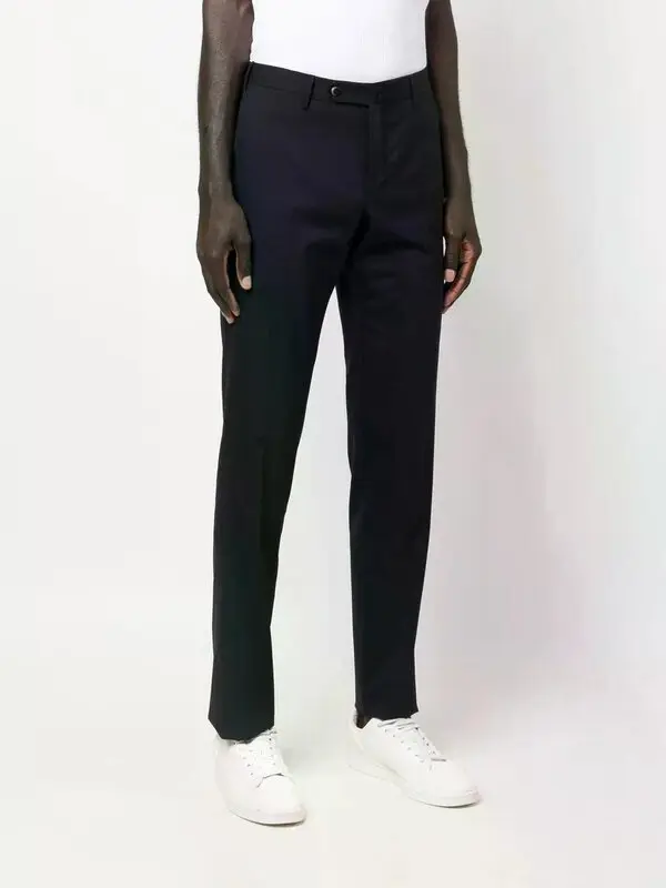PT TORINO Tailored-cut Tapered Trousers - Blue
