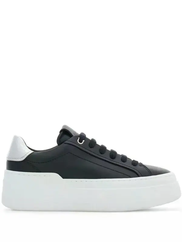 FERRAGAMO Logo-patch Leather Sneakers - Black