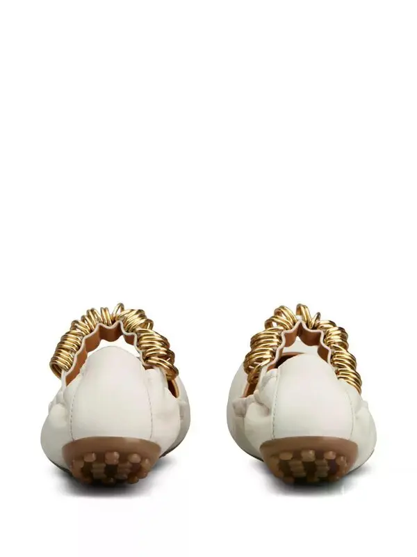 TOD'S Ballerina Shoes With Ring Embellishment - Neutrals