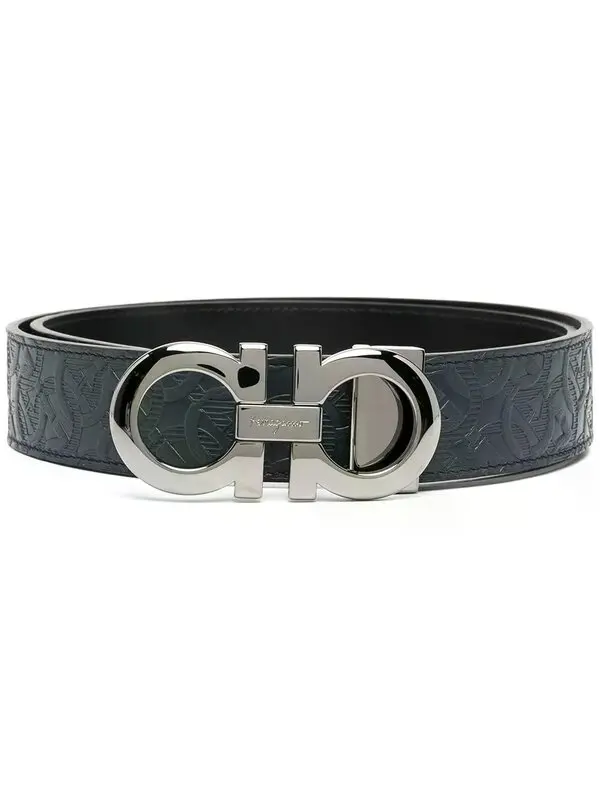 FERRAGAMO Reversible Gancini Buckle Belt - Blue