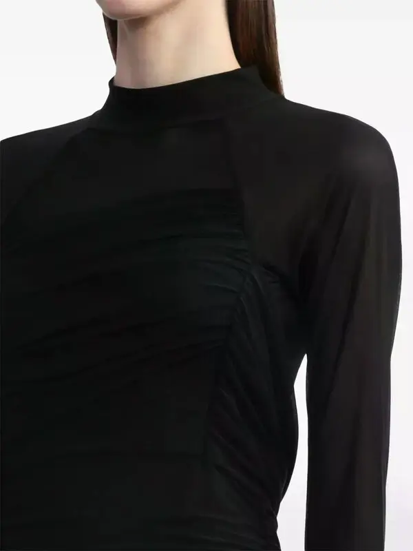 Helmut Lang Ruched Long-sleeve Minidress