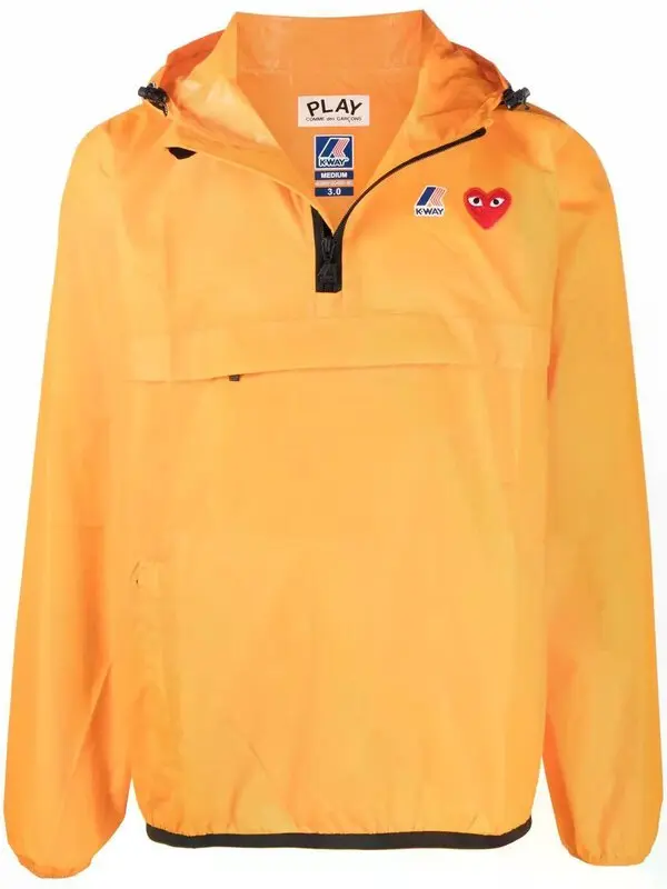Play Comme Des Garcon X K-way Pullover Hooded Jacket - Orange