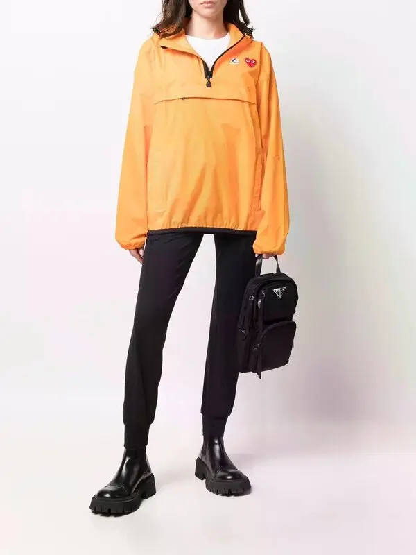 Play Comme Des Garcon X K-way Pullover Hooded Jacket - Orange