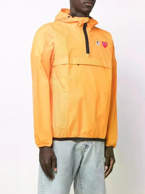 Play Comme Des Garcon X K-way Pullover Hooded Jacket - Orange