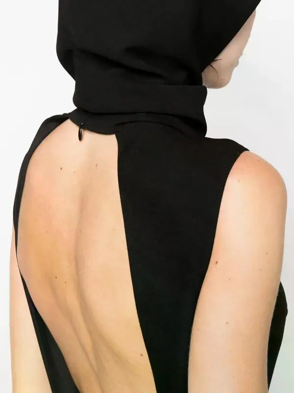 MONOT Hooded Open-back Maxi Dress