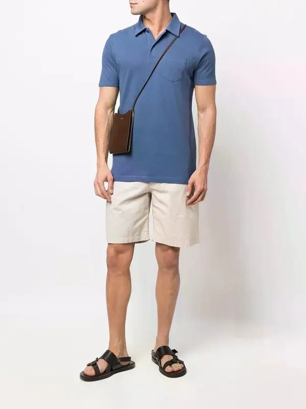 Sunspel Pocket Cotton Polo Shirt - Blue