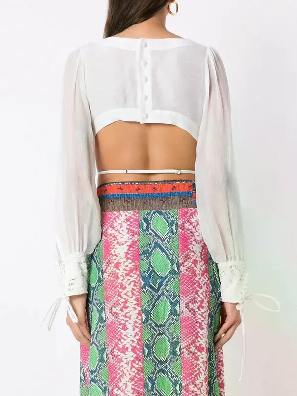 AMIR SLAMA Cropped Silk Blouse