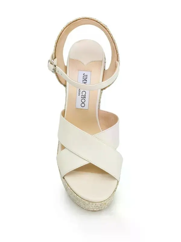 JIMMY CHOO Dellena 100 Platform Espadrilles - Neutrals