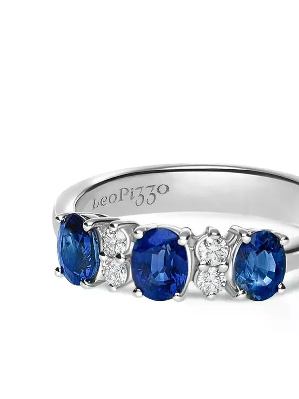 LEO PIZZO 18k White Gold Diamond And Sapphire Ring
