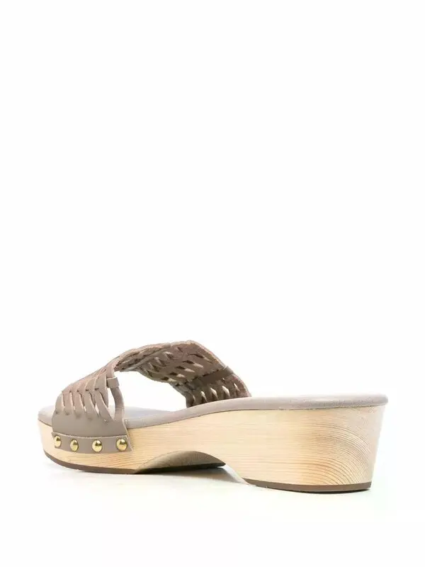 ANCIENT GREEK SANDALS Interwoven Leather Clogs