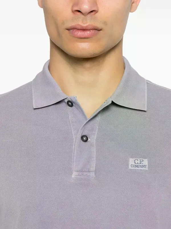 C.P. COMPANY Logo-embroidered Polo Shirt