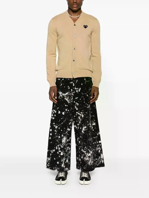 Play Comme Des Garcon Heart-patch Wool Cardigan
