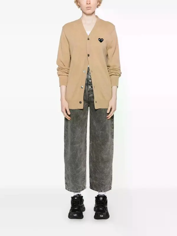 Play Comme Des Garcon Heart-patch Wool Cardigan