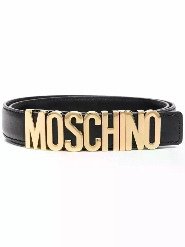 Moschino Logo-buckle Belt - Black